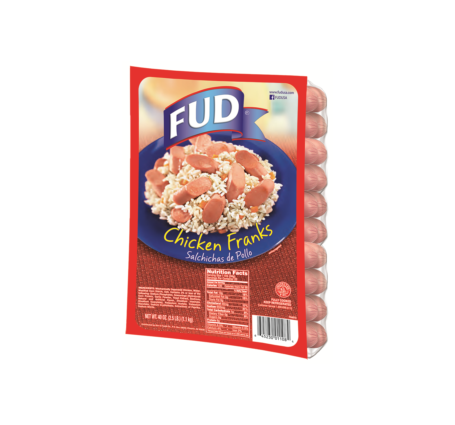FUD Bulk Chicken Franks 2.5lbs. Case – Unifoods