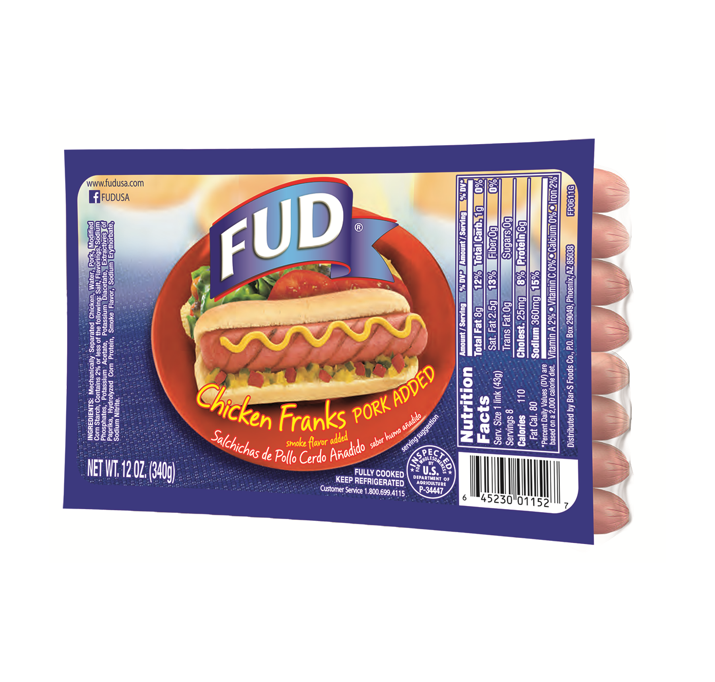 FUD Classic Hot Dogs Franks 12oz Case – Unifoods