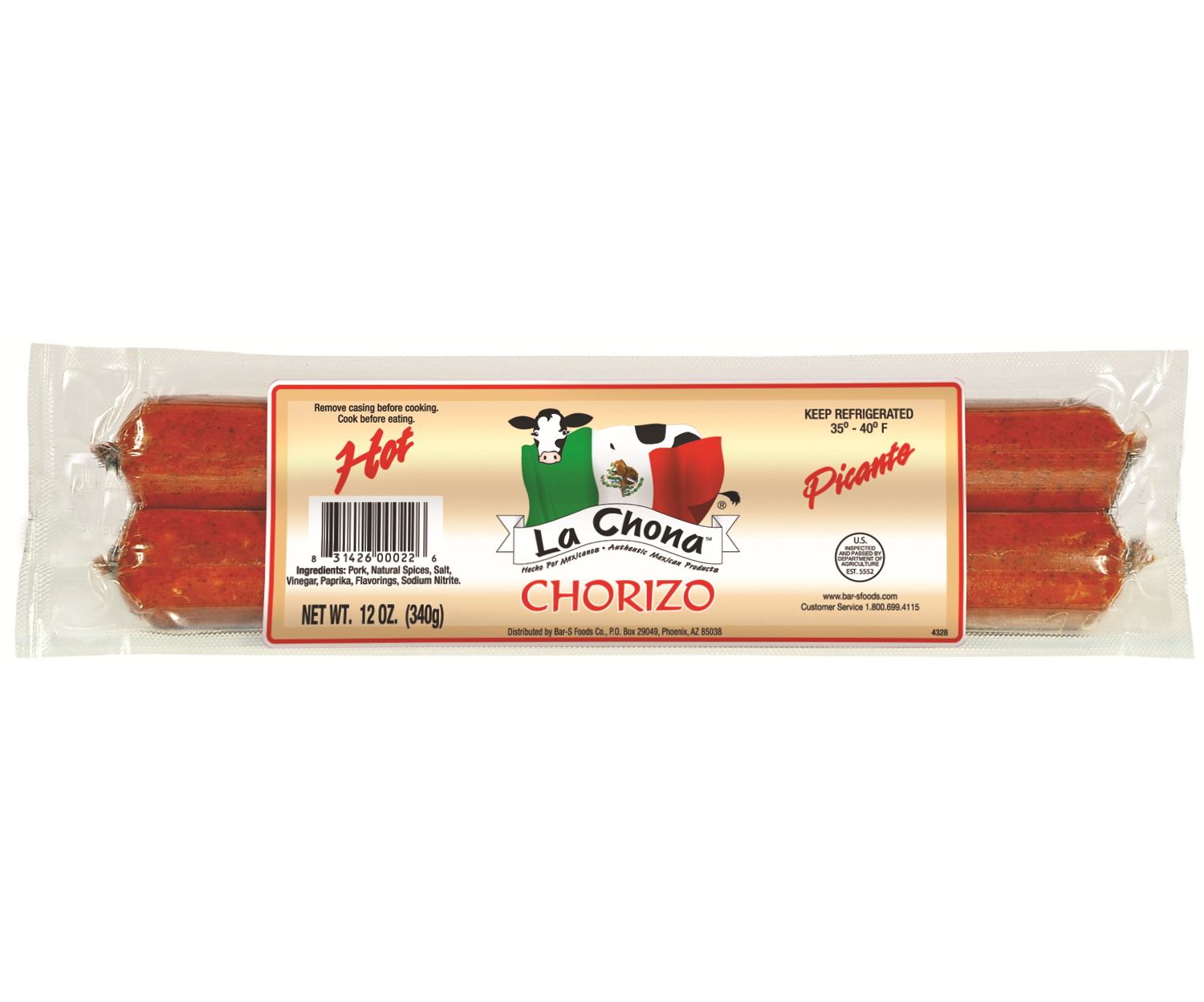 LaChona Hot Chorizo 12oz Case – Unifoods