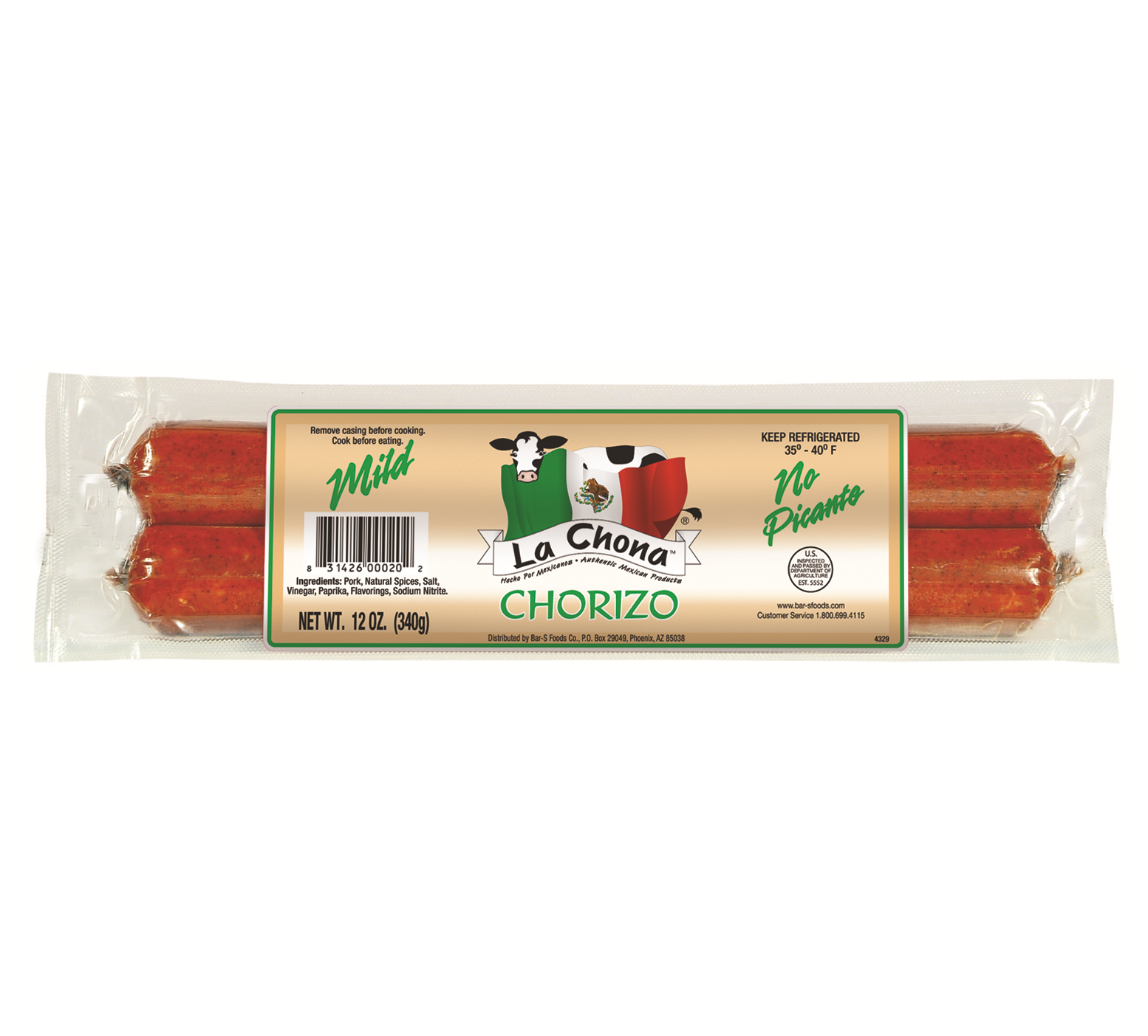 LaChona Mild Chorizo 12oz Case – Unifoods