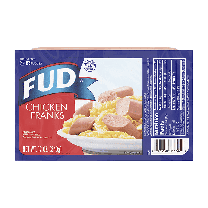 FUD Classic Chicken Franks 12oz Case – Unifoods